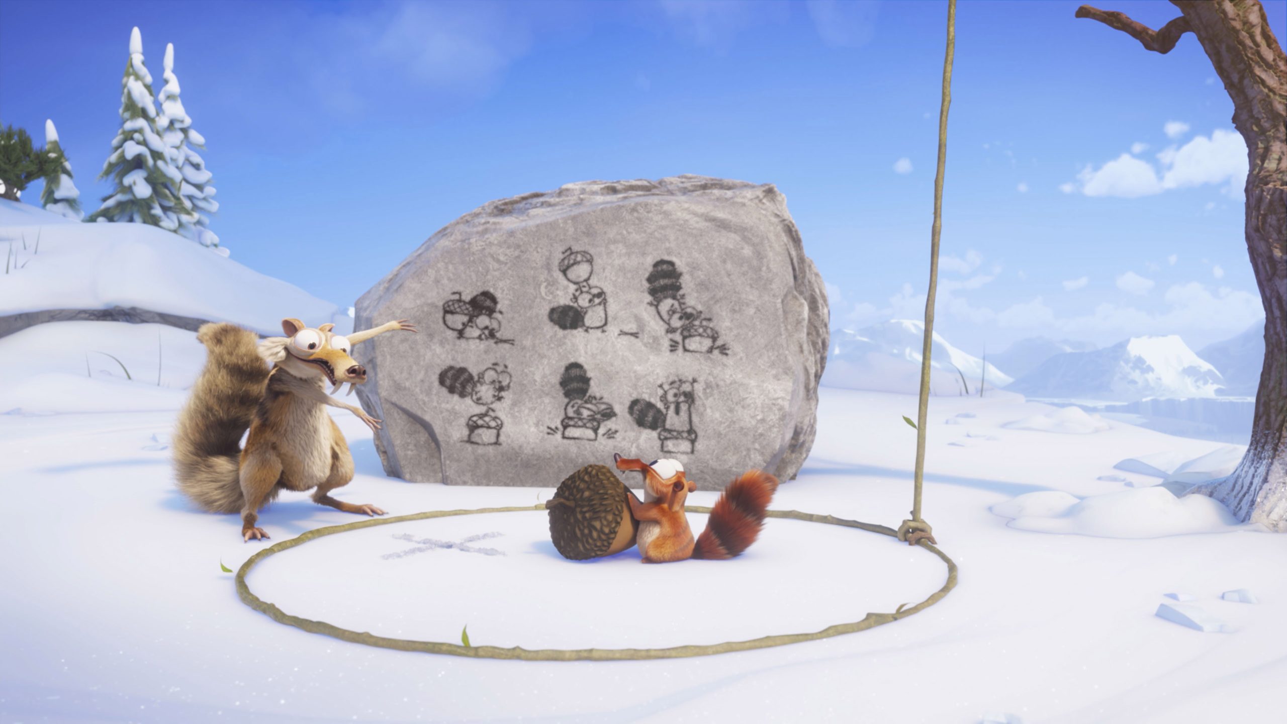 (L-R): Scrat (voiced by Chris Wedge) and Baby Scrat (voiced by Karl ...